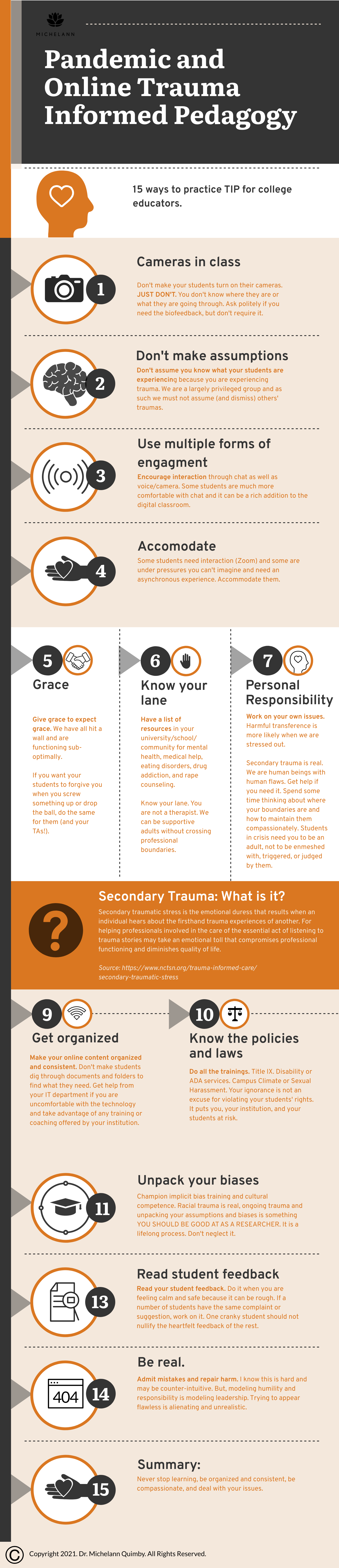 Trauma Informed Pedagogy Infographic | Michelann Quimby